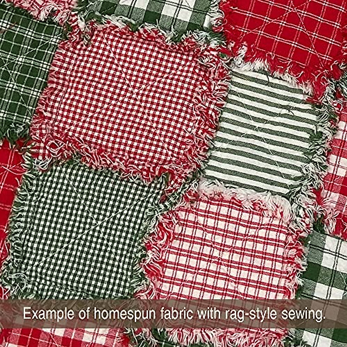 40+ Merry Christmas Charm Pack Red Green, 6 inch Precut Cotton Homespun Fabric Squares by JCS