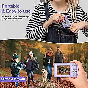 Digital Baby Camera for Kids Teens Boys Girls Adults,1080P 48MP Kids Camera with 32GB SD Card,2.4'' Kids Digital Camera with 16X Digital Zoom, Compact Mini Camera Kid Camera for Kids/Student（Purple）