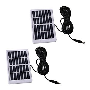 Fielect 5Pcs 6V 1.2W Mini Solar Panel Module Polycrystalline Silicon DIY Battery Power Charge Solar Cell Panel Module with Wire DC Plug White