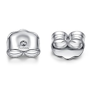 White Gold Earring Backs 14K Solid Gold 0.17 Grams AU585 Butterfly Real Earrings Backs Replacements for Studs 585 Hypoallergenic Pierced Secure
