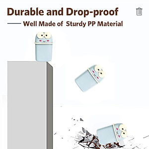 Benshukam Mini Frog Polypropylene Trash Can, Blue, 0.5 Gallon Capacity, 5.9 x 5.9 x 7.48 Inches