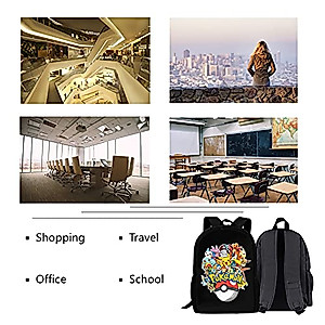 JIWEI Laptop Backpack Anime 17 Inch Large Capacity Bookbag Lightweight Backpacks for Boys Girls Hiking Travel