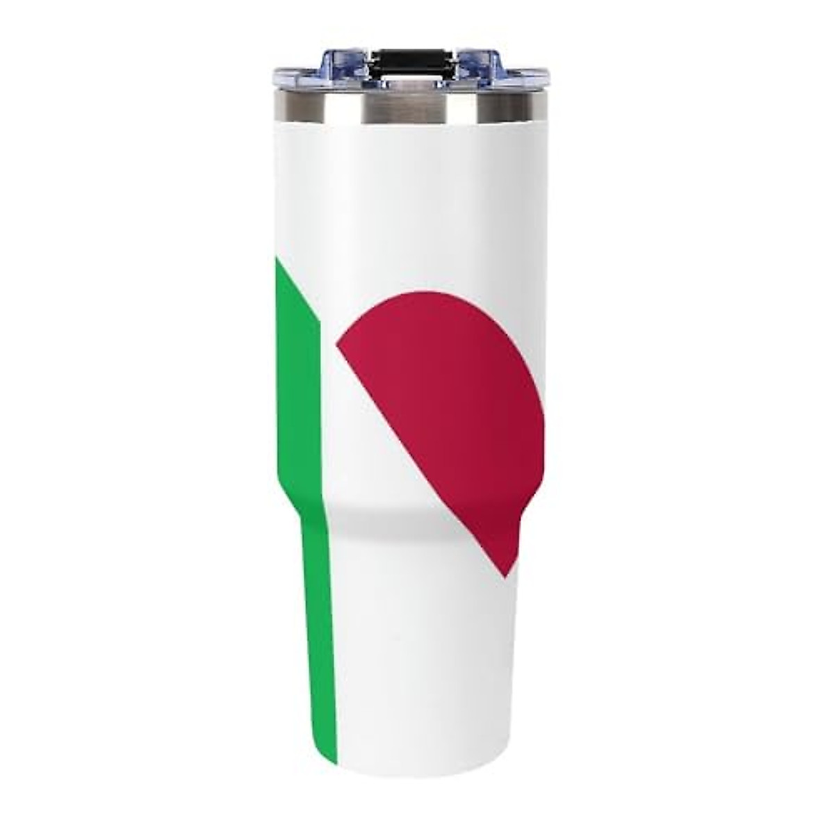Italy And Japan Flag Insulated Tumblers with Handle Stainless Steel Coffee Mug Funny Travel Cup with Lid Straw 40oz