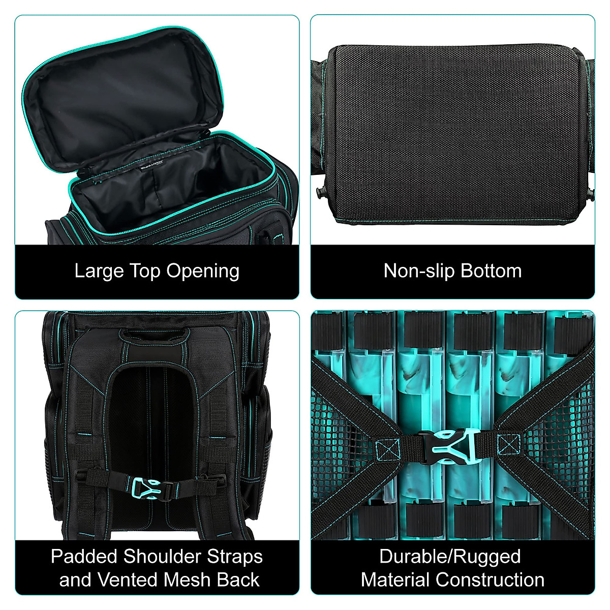 Evolution Fishing Drift Series Tackle Backpack – Seafoam, 3600 Size, Outdoor Rucksack w/ 6 Fishing Tackle Trays, Built In Rain Fly, Heavy Duty Fishing Backpack, Tackle Carrying Case