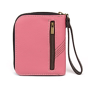 CHALA Zip Around Wallet, Wristlet, 8 Credit Card Slots, Sturdy Pu Leather - Ballerina - Pink