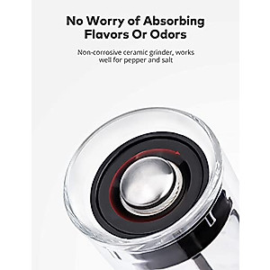 Pepper Grinder or Salt Mill Set Grind Smoothly-Adjustable Coarseness Refillable Pepper Mill Grinder Easy To Clean TREBLEWIND