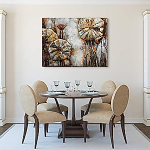 Empire Art Direct "Water Lilly Pads 1" Mixed Media Hand Painted Iron Wall Sculpture by Primo