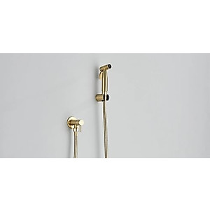GMWARDDF Shower Sets for Bathroom Matte Black Bidet Single Cold Water Bidet Faucet Stainless Steel Bidet Water Crane for Toilet Brushed Gold