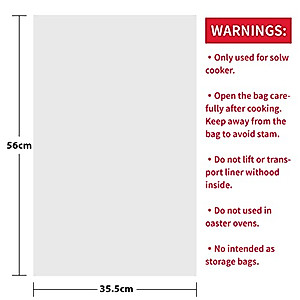 20 Count Disposable Slow Cooker Liners and Cooking Bags | Extra Large Size Fits 6 - 10QT Pot, 14"x 22" | Suitable for Oval & Round Pot, BPA Free (1 Pack)
