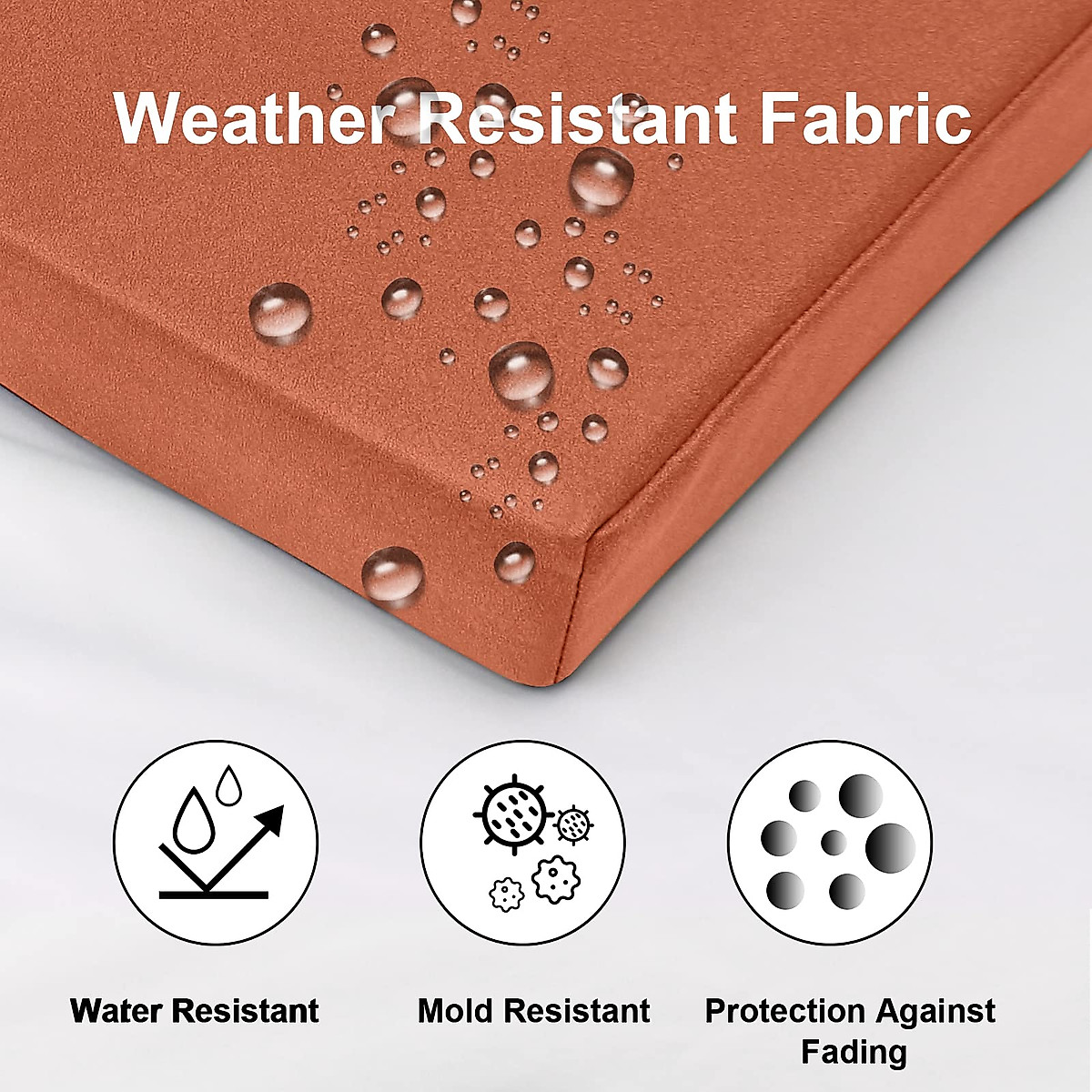 Detiblue Bench Cushion - Outdoor Porch Swing Cushion, Indoor Bay Window Seat Furniture Cushion, Non-Slip, 36x14x3, Leathaire Red