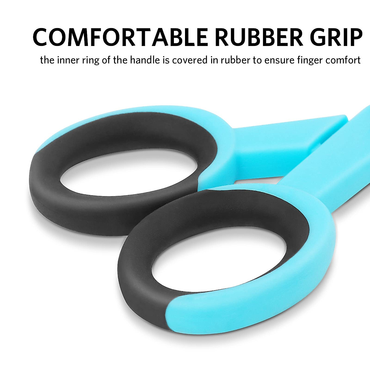 Asdirne 5” Detail Scissors, Embroidery Scissors with Sharp Stainless Steel Blade and Soft Handles, Great for Sewing, Craft, Office and School, 3 Pcs, Blue/Black