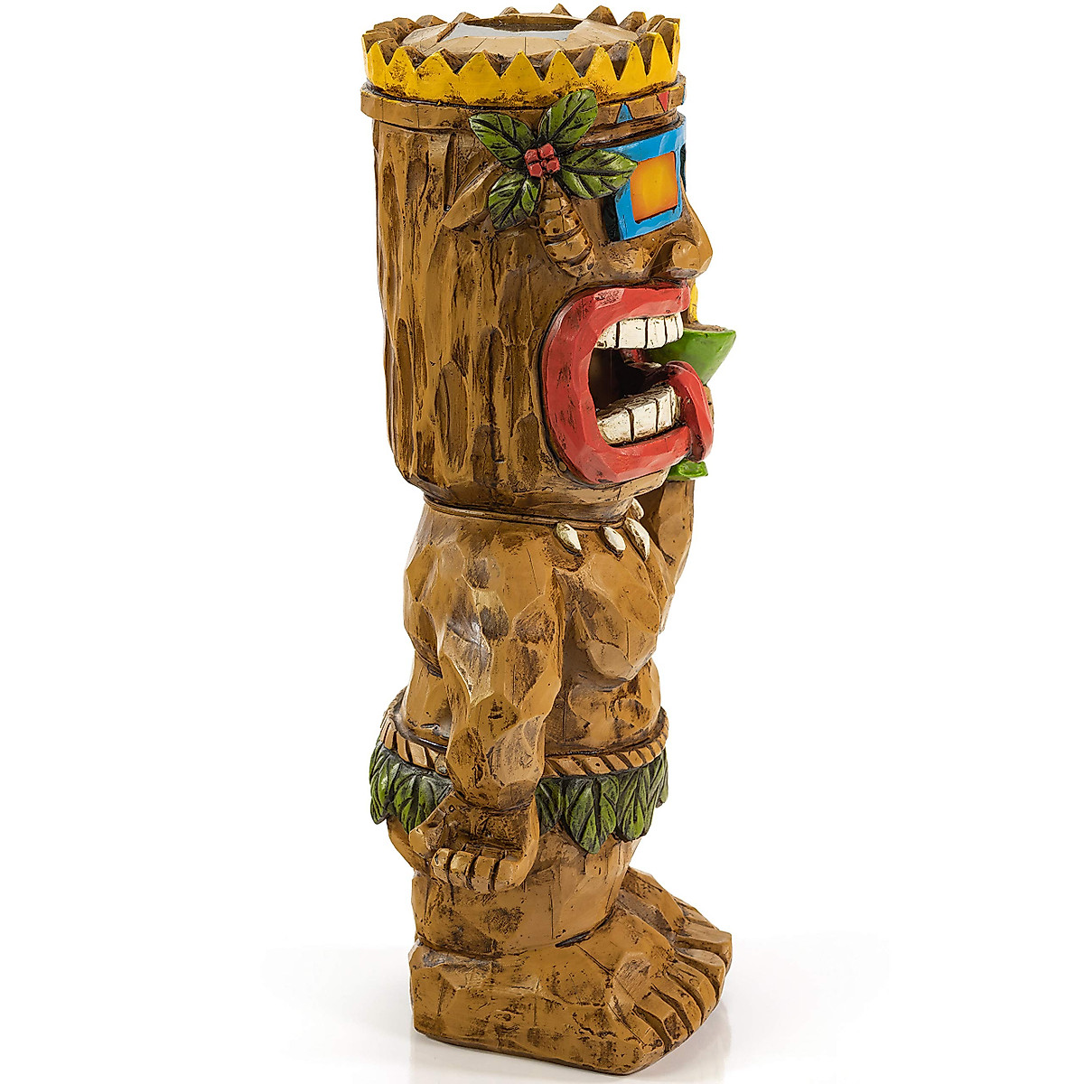 VP Home Triple Tiki Totem Party Time (Cocktail Tiki) Solar Powered LED Outdoor Decor Garden Light