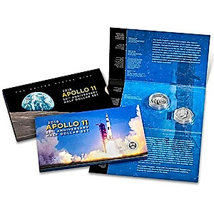 2019 S Apollo 11 - Special Limited Edition - Half Dollar - 2 Coin Set with Enhanced Reverse Proof - 50th Anniversary - (1/2) US Mint Proof - DCAM - with Unique Curved Half Moon Coin