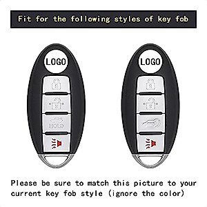 TANGSEN Smart Key Fob Case for INFINITI EX FX X G JX M Q QX SERIES for NISSAN ALTIMA COUPE ARMADA GT-R MAXIMA MURANO CROSS CABRIOLET PATHFINDER ROGUE SENTRA VERSA 4 Button Keyless Entry Remote Cover