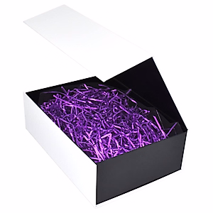 HUAHENGCHI Gift Box with Lid for Presents11.5x8.1x3.8 Inches with Magnetic Closure (A White/Black)