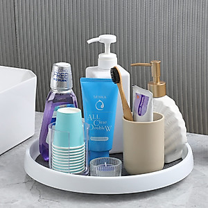 Set of 4, 10 Inch Non-Skid Lazy Susan Organizers - Turntable Rack for Cabinet, Pantry Organization and Storage, Kitchen, Fridge, Bathroom Makeup Vanity Countertop, Under Sink Organizing, Spice Rack