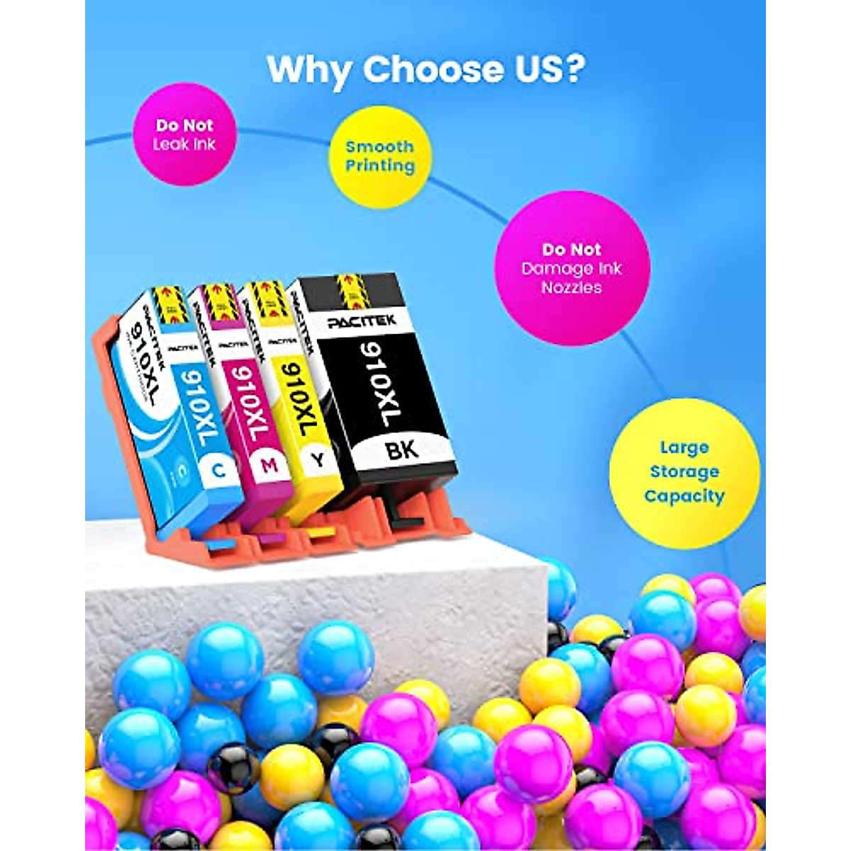 Remanufactured HP 910XL Ink Cartridge Work with HP OfficeJet 8025 8035e 8025 8035 8028 8022 8020 Printer, HP OfficeJet pro 8025e Ink Cartridge