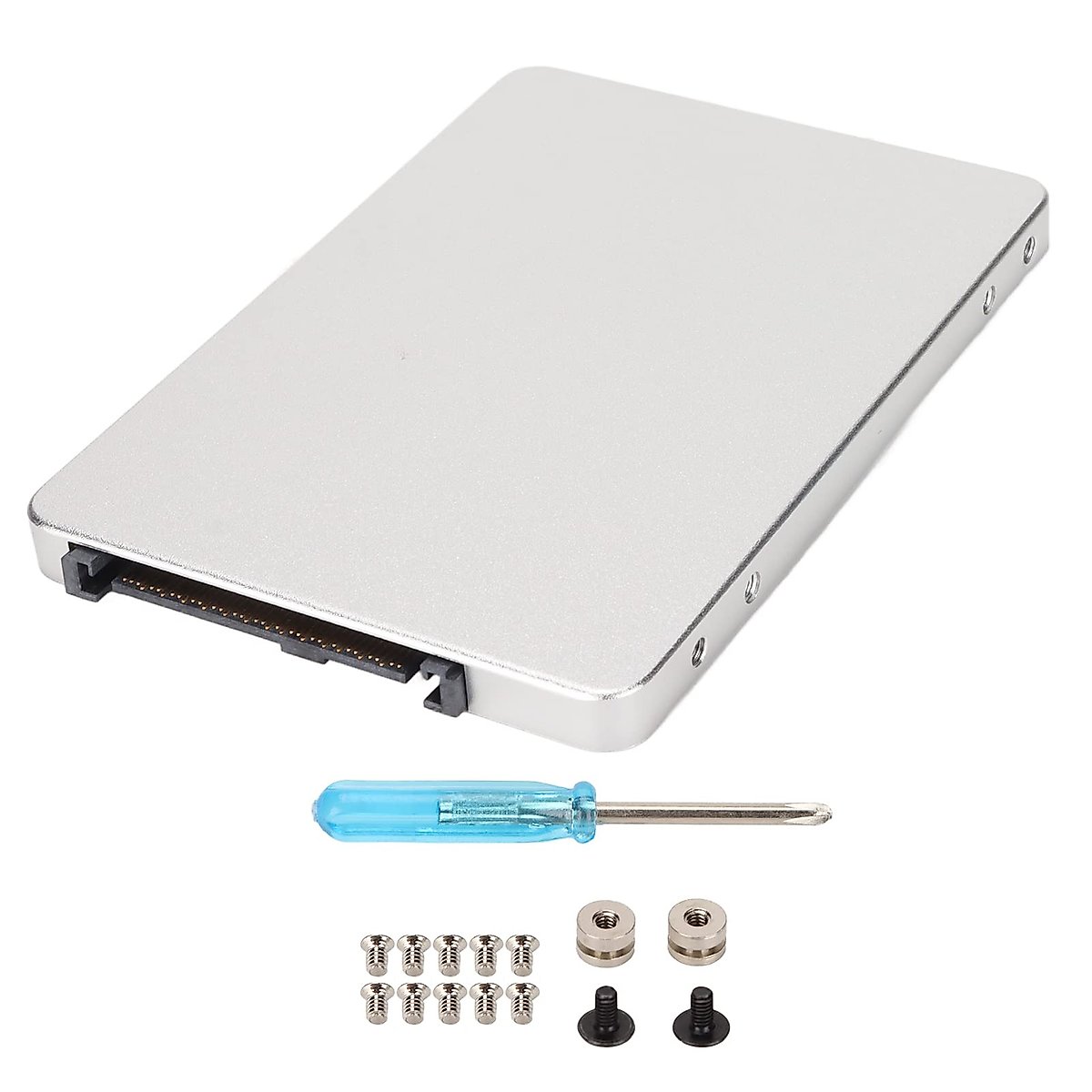 Septpenta NGFF M Key to M.2 NVME SSD Enclosure, High Speed Signal Enhancement Technology, NVME NGFF to SFF 8639 Adapter, with Switch Indicator Function Supports NVMe SSD and SATa NGFF SSD(White)