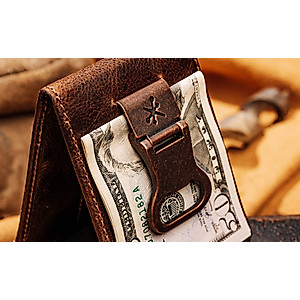 House of Jack Co. Bottle Opener Bifold Money Clip Wallet | Front Pocket Wallet | Novelty Bifold with Money Clip | Full Grain Leather