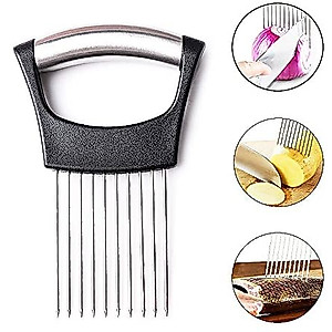 Boolavard The Best Onion Holder for Slicing All-In-One | Potato holder | Onion Cutter | Onion Chopper Stainless Steel