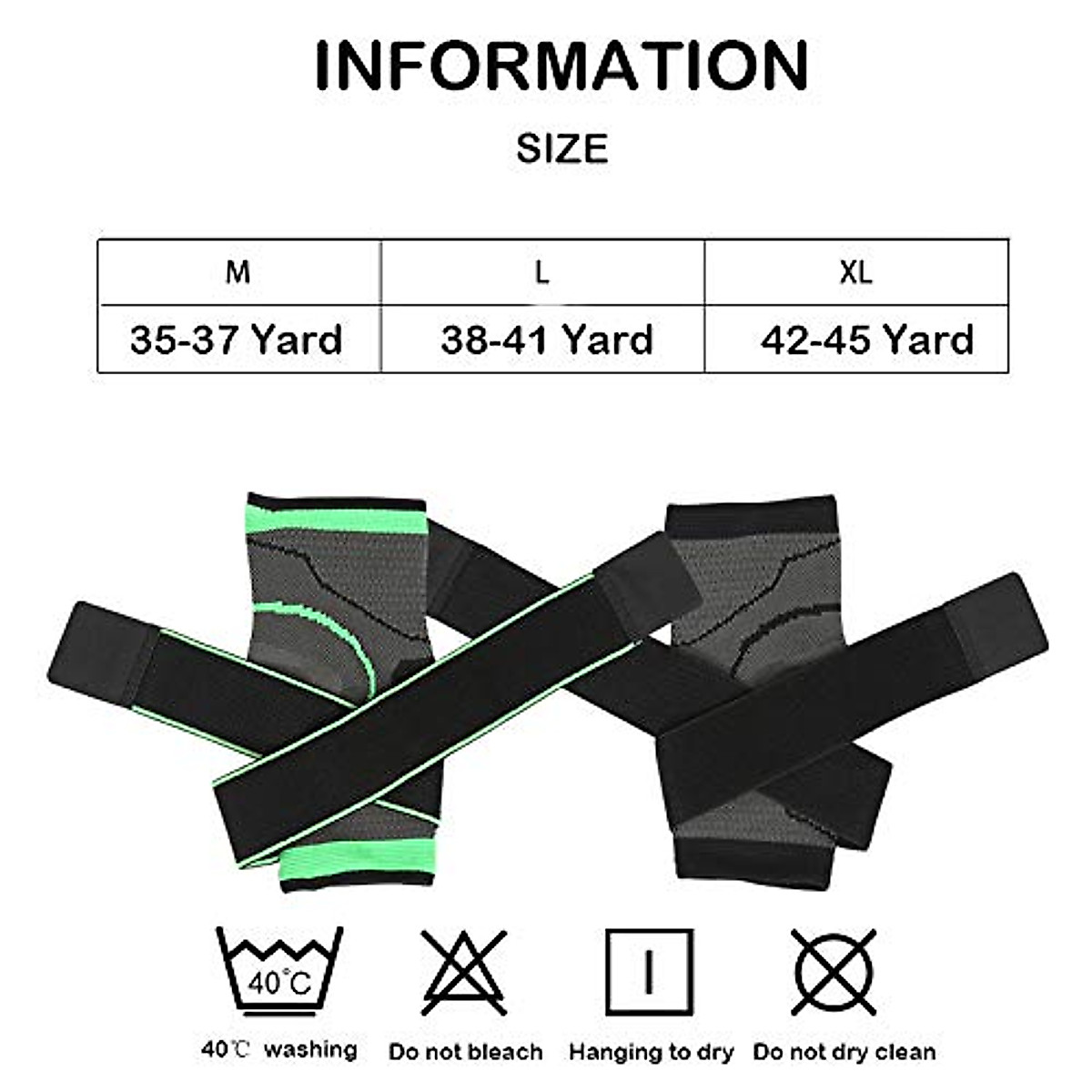 ZEERKEER Ankle Brace for Women & Men(1 Pair), Adjustable Compression Ankle Braces Breathable Ankle Support Brace, Super Elastic and Comfortable for Arthritis, Sports Injuries and Recovery (L)