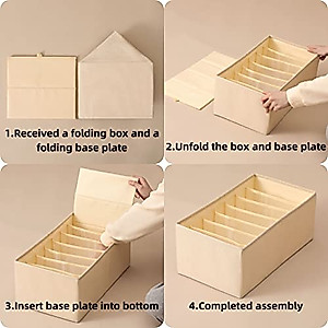 tianzong 3-Piece Set Wardrobe Clothes Organizer, Extra-Large Clothes Organizer for Jeans and Folded Clothes (5 + 7 + 9 Grids, Light Grey)