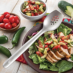 Rada Cutlery Cooking Holes Stainless Steel Serving Spoon, 1-Pack, Stainless handle