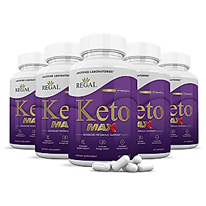 (5 Pack) Regal Keto Max Keto Pills 1200MG Includes Includes Apple Cider Vinegar goBHB Exogenous Ketones Advanced Ketosis Support for Men Women 300 Capsules