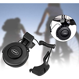 Electric Bike Horn Electronic Bicycle Bell,Latest 4 Soft Sound Modes with Rechargeable Battery,Volume Adjustment 50-120 DB,Waterproof Horn for Women Men Kids' Tricycles Scooter BMX MTB