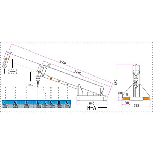 BREVELTION 4400LB Adjustable Forklift Mobile Crane, Lifting Forklift Extension Attachments, Fix Angle Jib Boom Crane, W/Telescopic Boom and Hook, for Forklift Towing Handling 63in to 98in Extended Arm