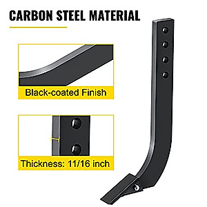 VEVOR Box Blade Shank, 18'' Scarifier Shank, 4 Holes Box Scraper Shank, Ripper Shank with Removable Tapered Teeth and Pins, Adjustable Shanks Assembly for Replacement, Digging, Plowing, 4PCS