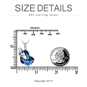 Plesitep Dragon Necklace Sterling Silver Wyvern Necklace with Blue Heart Crystal Jewelry Gift for Women