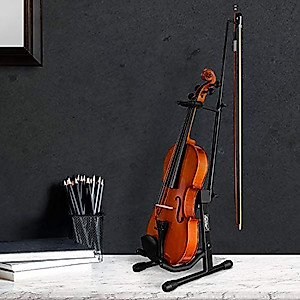 Eastar EST-006 Violin Stand Viola Stand with Bows Hook Holder Portable Adjustable