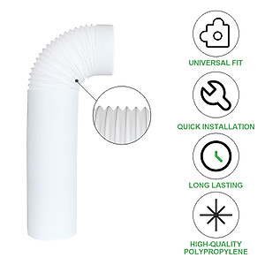 Portable Air Conditioner Universal Exhaust Hose 5 Inch Diameter 59" Long Clockwise Thread Room Airconditioner AC Vent Replacement Tube