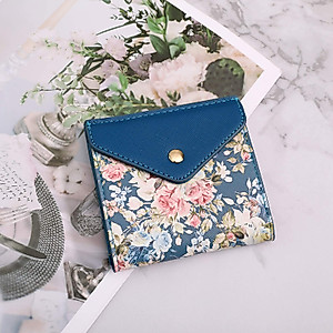 Rose Lake Wallet for Women (5 Pack) RFID Blocking Credit Card Holder Zipper Coin Purse (Multi Flower-5 Pcs)