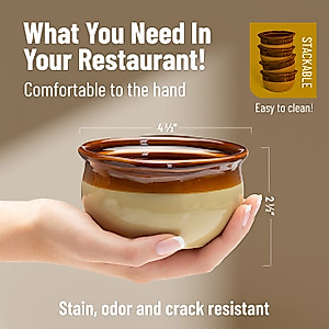 Furmaware French Onion Crock Soup Bowls, French Onion Soup Bowls, French Onion Soup Crocks Oven Safe, French Onion Soup Bowls Oven Safe, Set of 4, 12 ounces - 4 ½” x 2 ½”