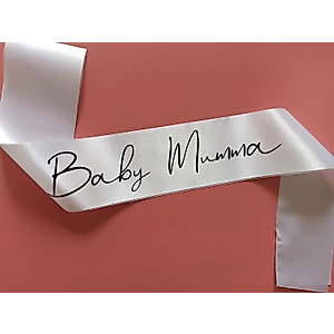 Baby Mama Sash for Baby Shower, Mummy to be Sash for New Mom, Baby Shower Decorations, Gift Ideas for Soon to Be Parents, Gender Reveal Boy or Girl Party Supplies for Pregnant AF Mother to Be