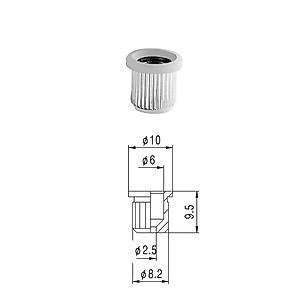Bogart Guitar String Ferrules String Through Body Rear Mount Bushings String Caps for Fender Strat Tele Style Electric Guitar Chrome Set of 6Pcs.