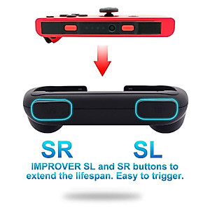 FASTSNAIL Charging Dock and 2 Pack Switch Grips Kit for Nintendo Switch Joy Con & OLED Model, Charger Stand Station with Charging Cable, Wear-Resistant Grip Controller with 6 Thumb Grip