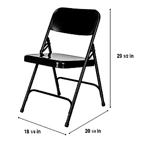 OEF Furnishings Heavy Duty Double Hinge Steel Folding Chair, Black