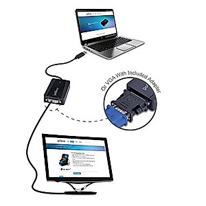 gofanco USB 3.0 to DVI Video Graphics Adapter for Multiple Monitors - Up to 2048x1152 for Windows and macOS, DisplayLink Chip, Includes DVI-to-VGA Adapter for VGA Monitor, USB DVI (USB3DVI)