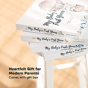 First 5 Years Baby Memory Book Journal - 90 Pages Hardcover First Year Keepsake Milestone Baby Book For Boys, Girls - Baby Scrapbook - Baby Album And Memory Book (Wonderland)