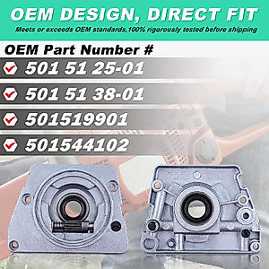 Adefol Oil Pump Oiler Rim Sprocket Worm Gear Kit for HUSQVARNA 61 66 266 XP 268 272 272XP Chainsaw