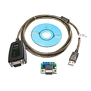 DTECH USB to RS485 Adapter RS422 Serial Port Cable with CP2102 Chip Terminal Board LED Lights Ferrite Core for Windows 11 10 8 7 XP Mac (5 Feet)