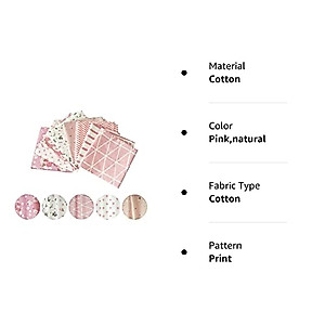Quilting Fabric 8pcs 20" x 20" (50cm x 50cm) Pink Fat Quarter Natural Cotton Craft Fabric Bundle Patchwork Pre-Cut Quilt Squares for DIY Sewing Scrapbooking Quilting Dot Pattern