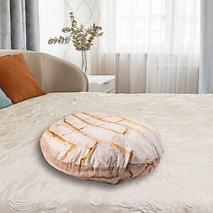 ZIGFRUIT Concha Pillow Mexican Pan Dulce Conchas Bread Funny 3D Giant Round Food Plush Stuffed Pillow Novelty Throw Cushion Stuffed Animal Toy 16"