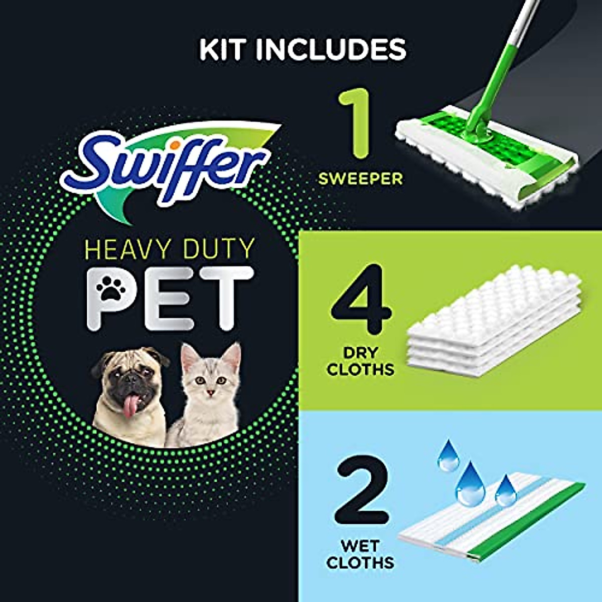 Swiffer Sweeper Heavy Duty Pet Dry + Wet Sweeping Kit