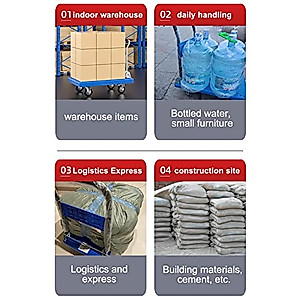 Hand Trucks Heavy Duty with Folding Handle, Push carts on Wheels,Foldable Handyman, 360 Degree Swivel Wheels, Foldable & with Platform, Non-Slip Layer (Color : A, Size : 71 * 47 * 83cm)