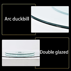 BBAUER Turntable Lazy Susan, Glass Turntable for Dining Table, with Aluminum Alloy Bearing, Smooth Swivel, for Kitchen Dining, Parties, Wedding