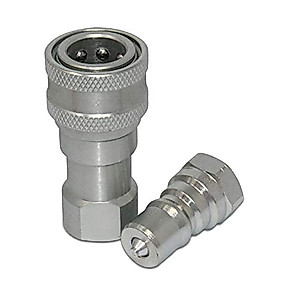 Kubota 7J612-66323 K2581-66220 Replacement Hydraulic Quick Coupler Set, 1/4” NPT